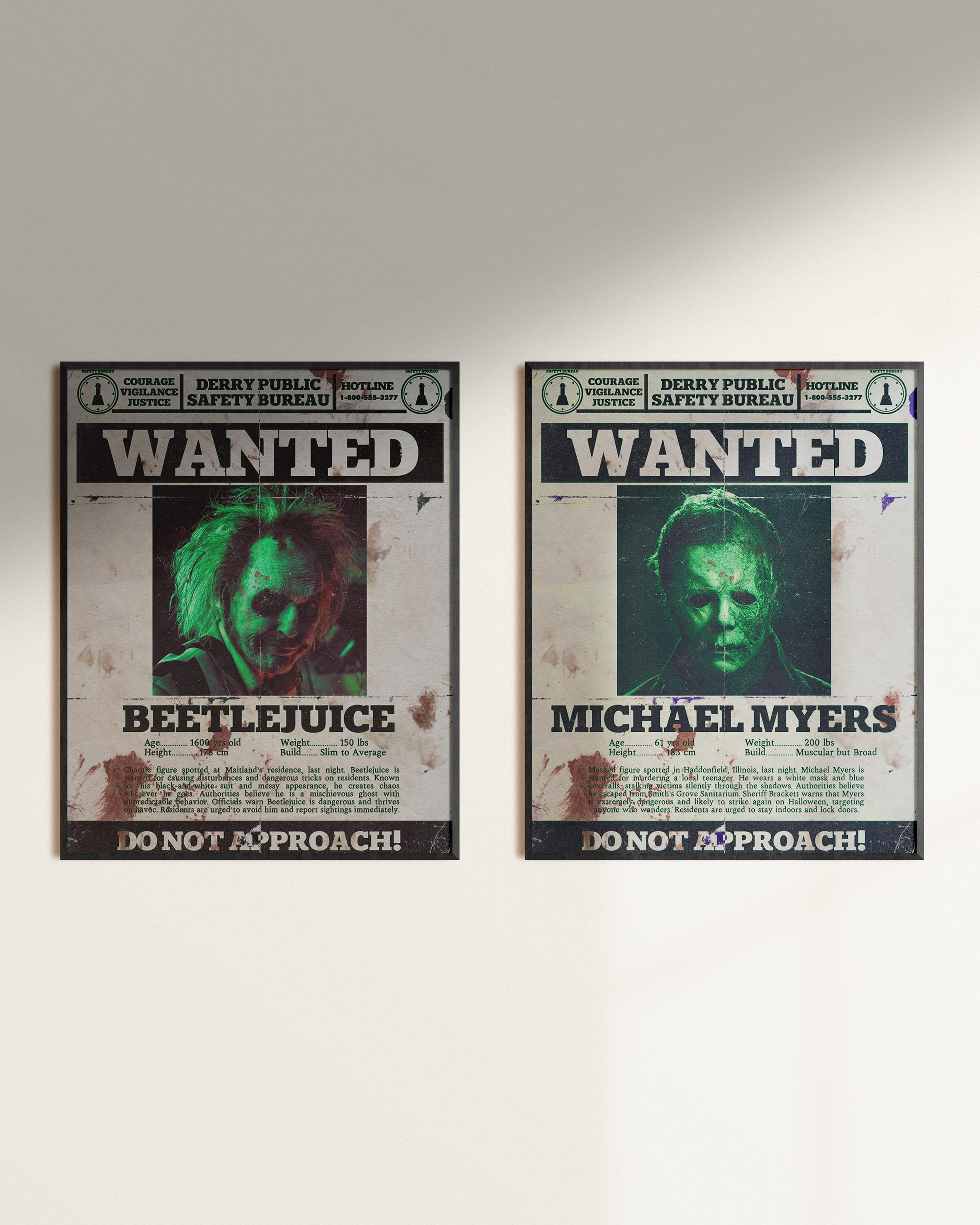 13 Vintage Halloween Wanted Poster, Spooky Horror Print, Creepy A4 Wall ...