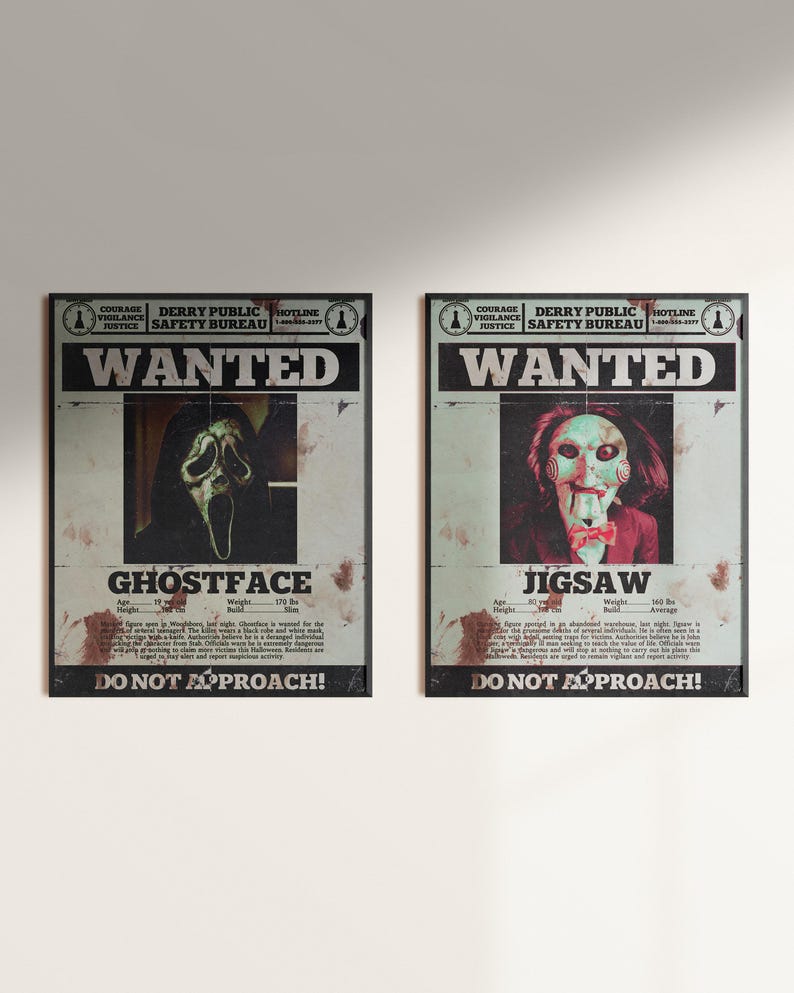 13 Vintage Halloween Wanted Poster, Spooky Horror Print, Creepy A4 Wall ...