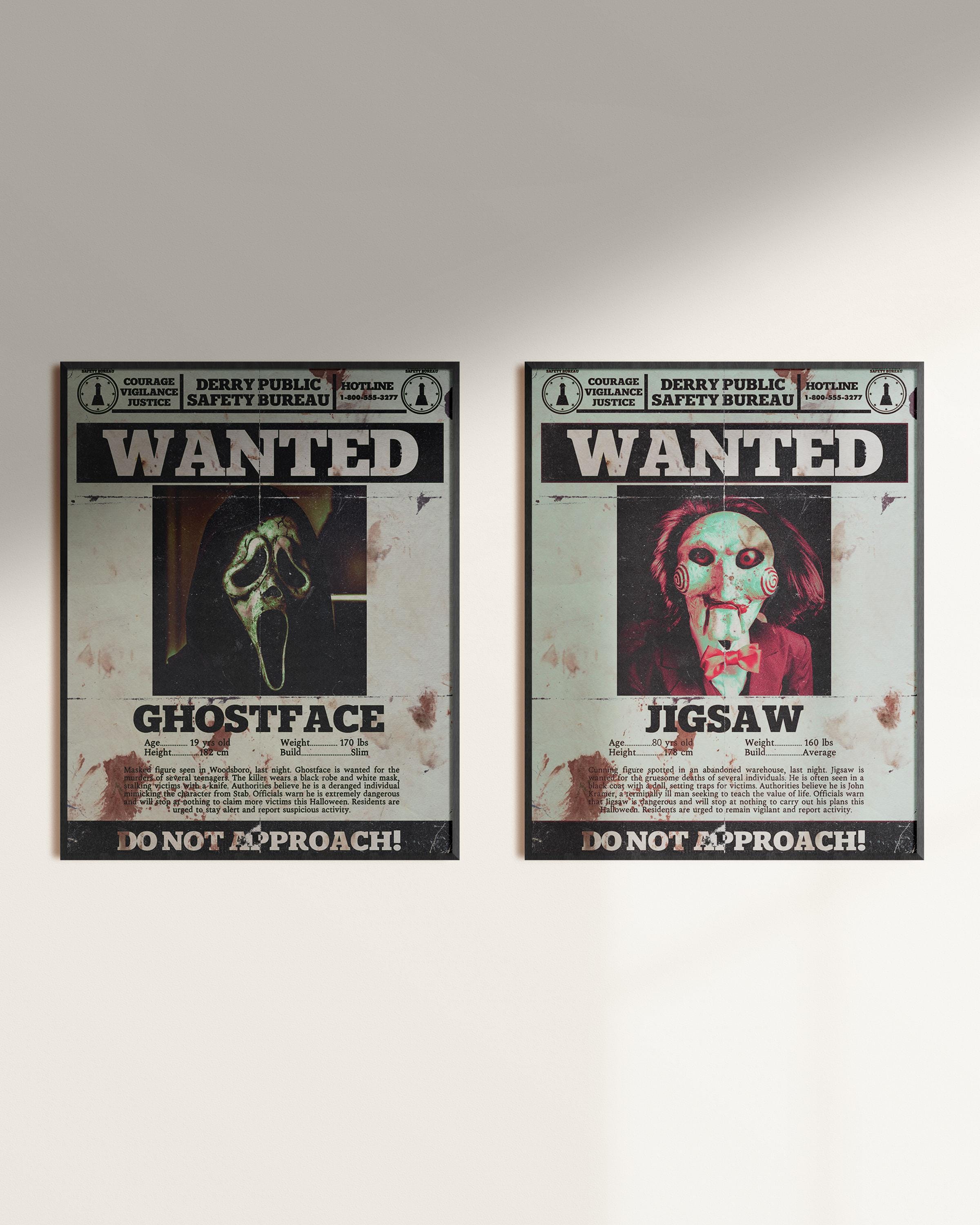 13 Vintage Halloween Wanted Poster, Spooky Horror Print, Creepy A4 Wall ...