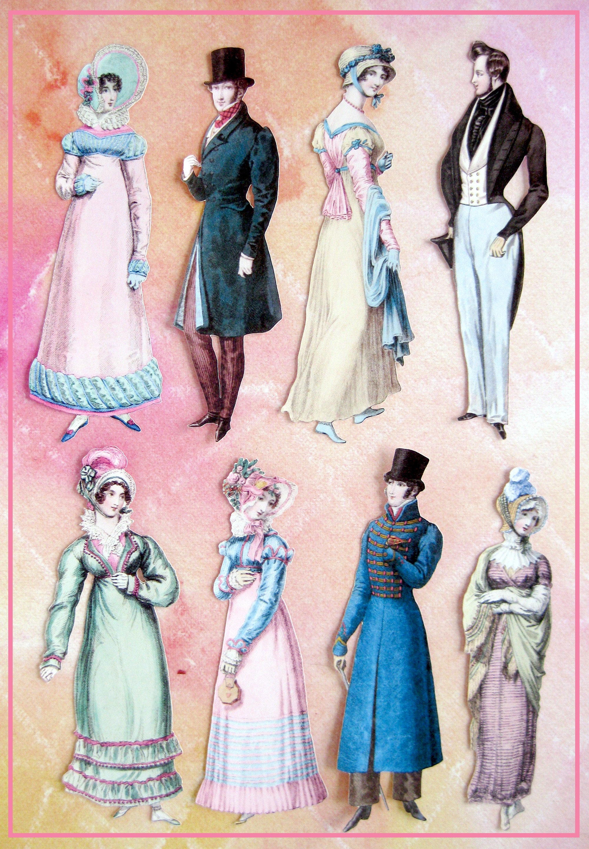 8 X Regency Jane Austen 2 Stickers Vintage Reprint. Die Cut - Etsy Canada
