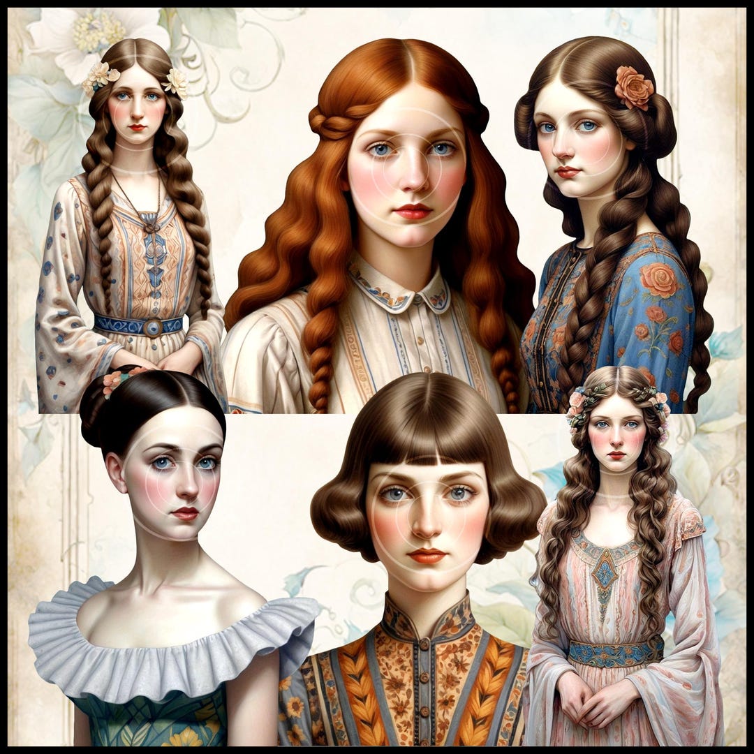 6 X "pretty Gals"/ Matt Paper Stickers/not Waterproof - Etsy