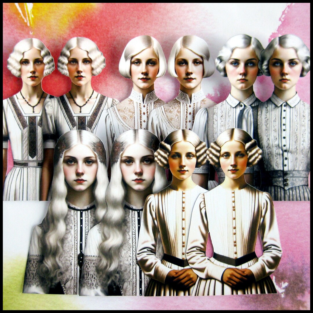 10 X the Ladies in White/ Die Cut Paper Stickers/ - Etsy