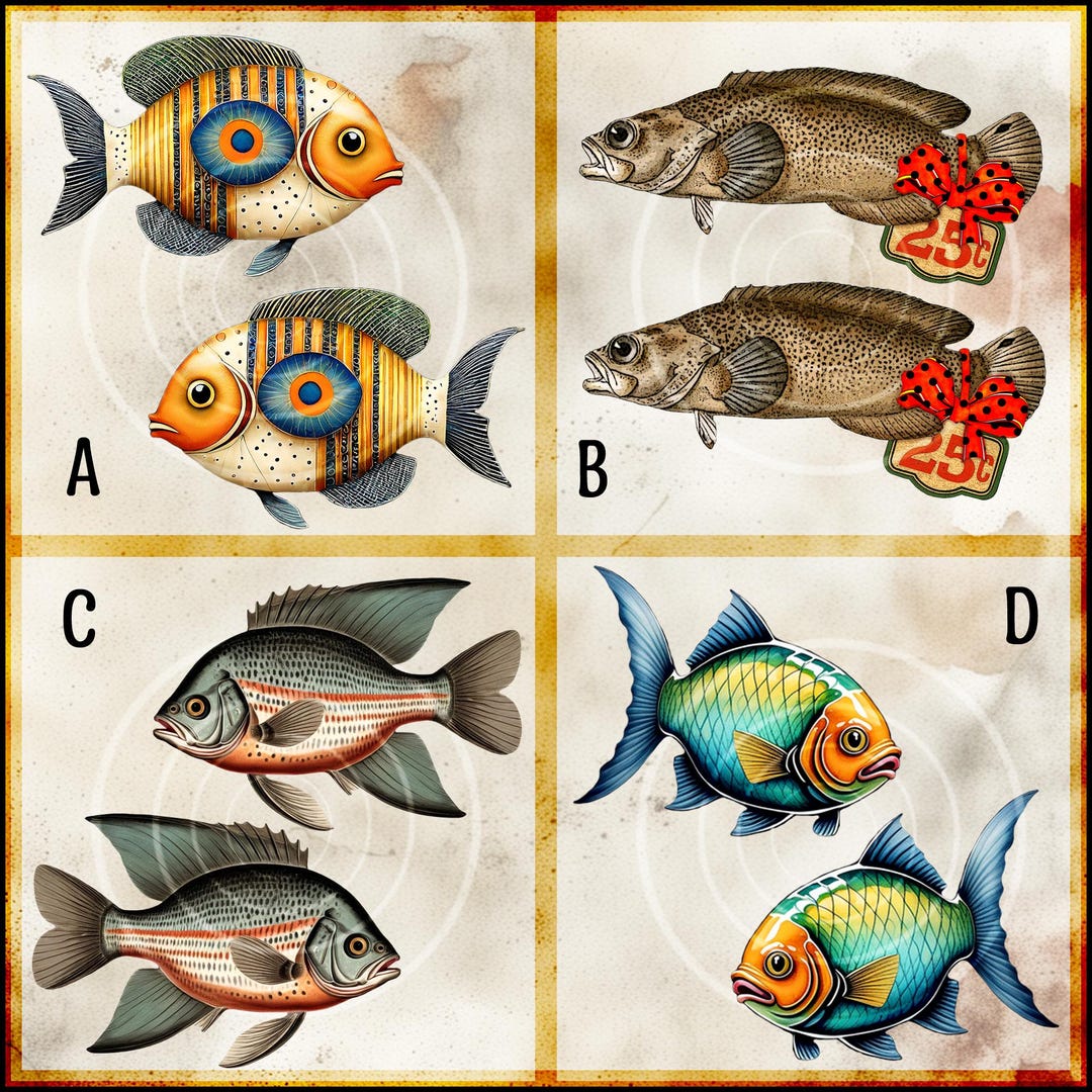 6 X "choose Your Fish Sticker" Matte Paper Stickers/ Not WATERPROOF - Etsy