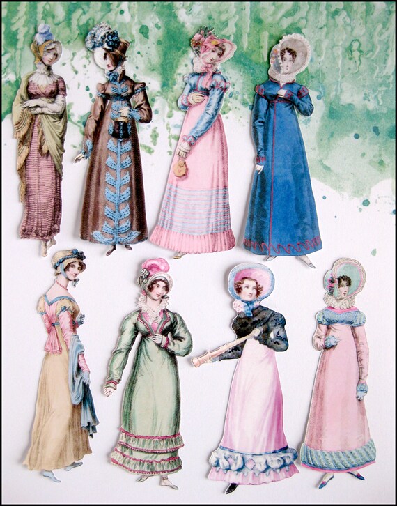 8 X Regency Era Lady Stickers 2 Mixed Styles Vintage - Etsy