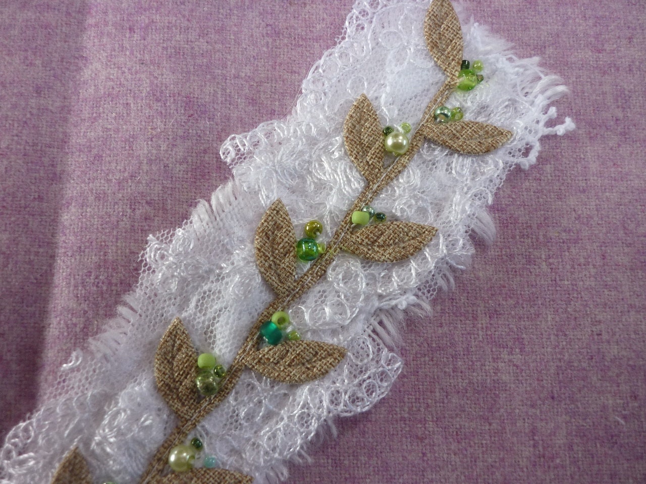 Pair of Antique Linen and Lace Shabby Chic Embellishments for Journals ...