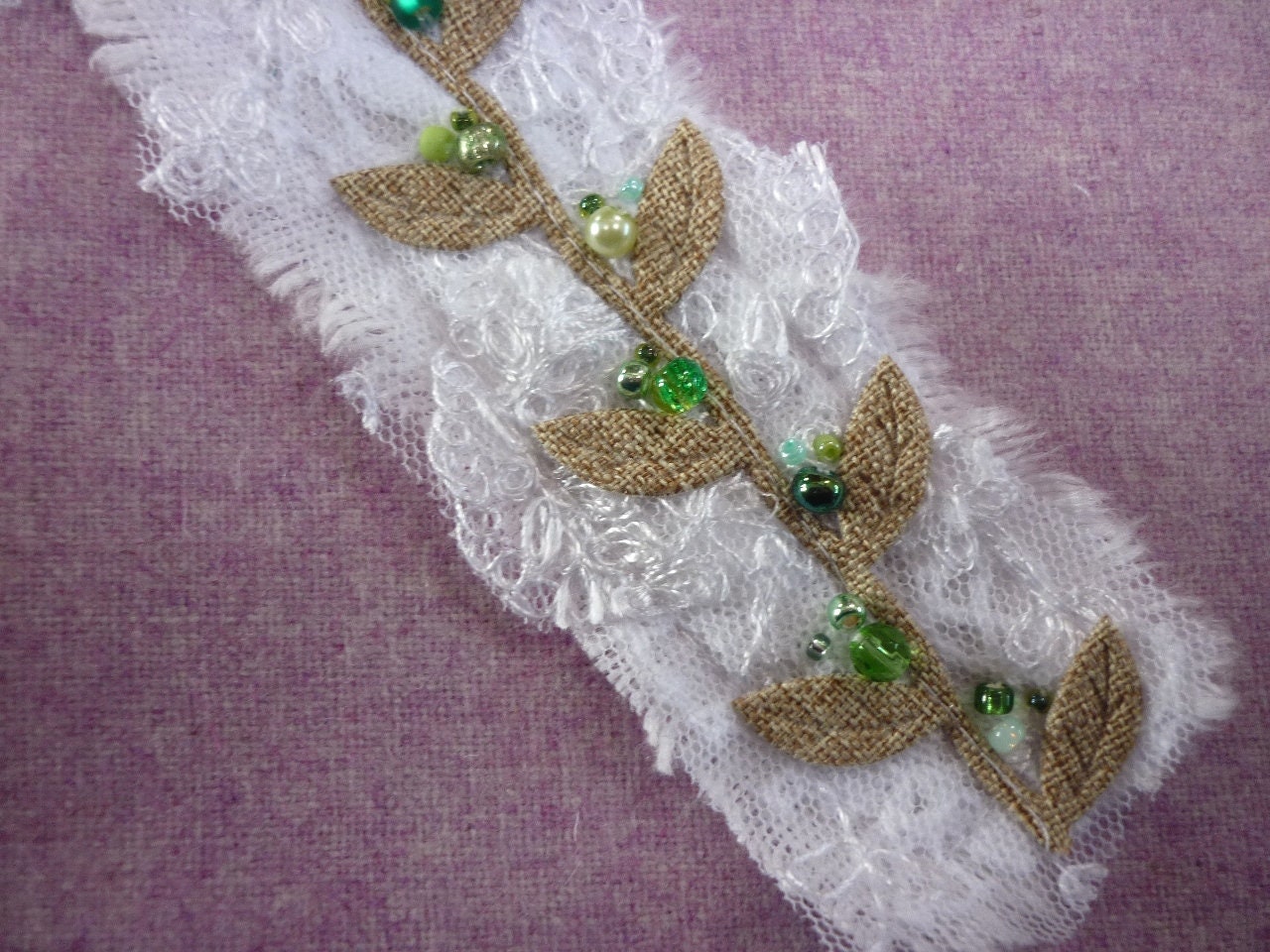 Pair of Antique Linen and Lace Shabby Chic Embellishments for Journals ...