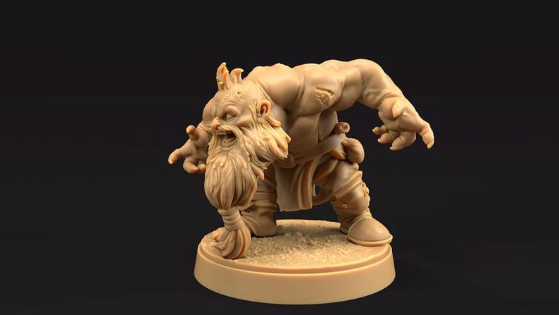 Dwarven Ghoul Dnd Mini Classic Dwarf Dungeons and Dragons Miniature ...