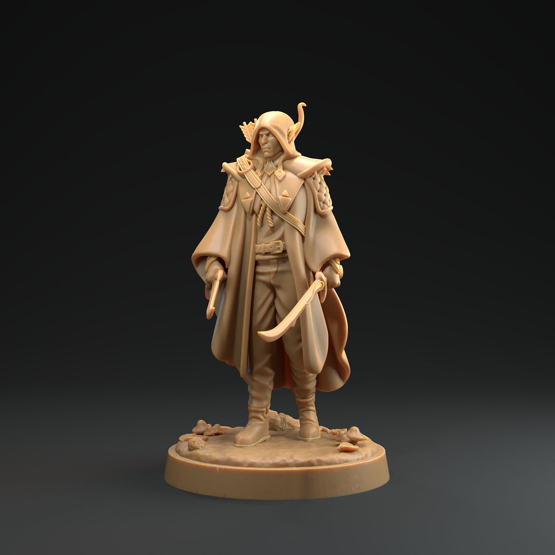 Rogue Elf Twin Ranger the Dragon Trappers Lodge 32mm Scale Miniature 3D ...