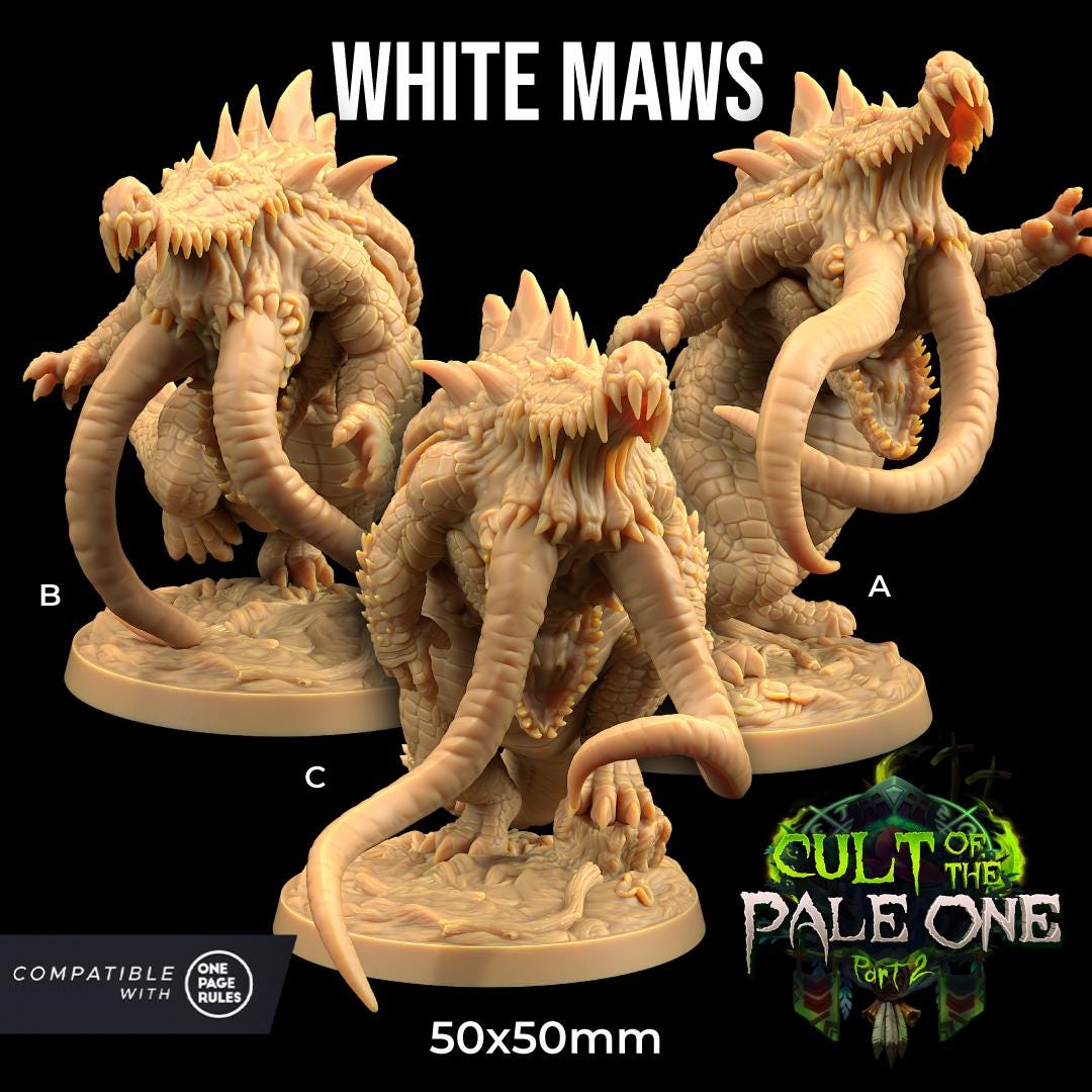 White Maw Lizard Dnd Mini for Dungeons and Dragons Gift for DM ...