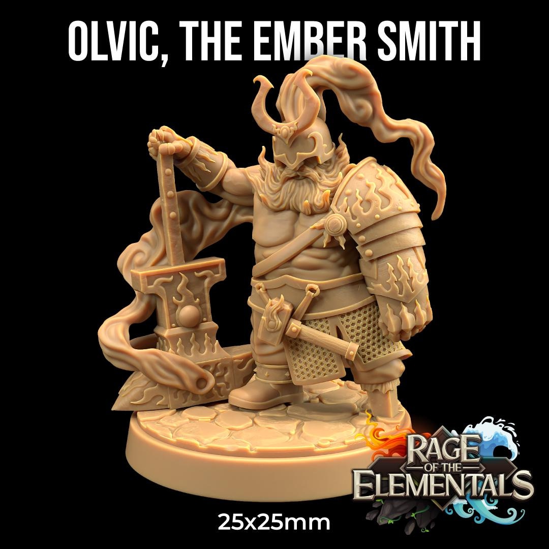 Olvic the Ember Smith Dnd Mini Rage of Elementals | the Dragon Trappers ...