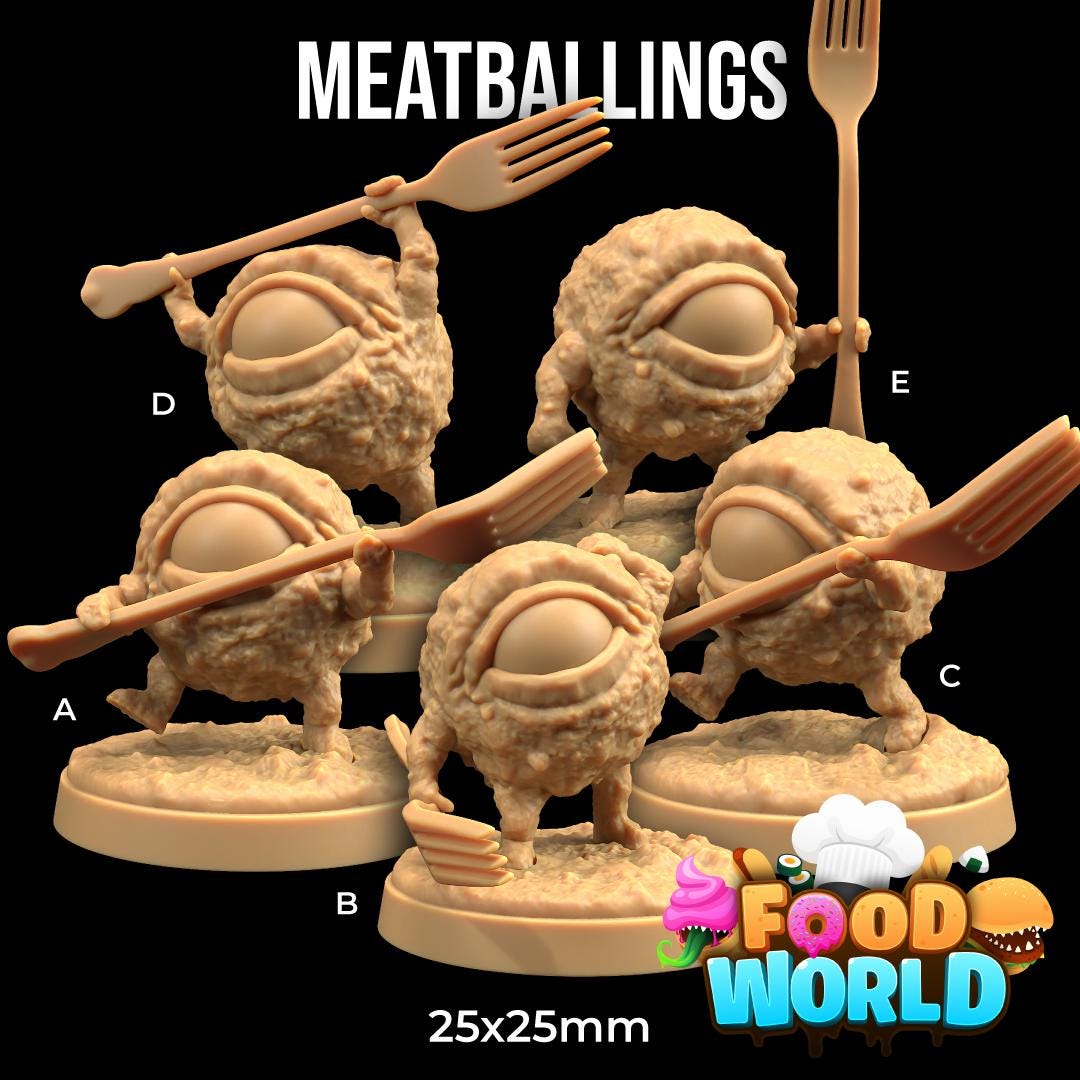 Meatball Monster Dnd Mini Spaghetti Food World Dungeons and Dragons ...