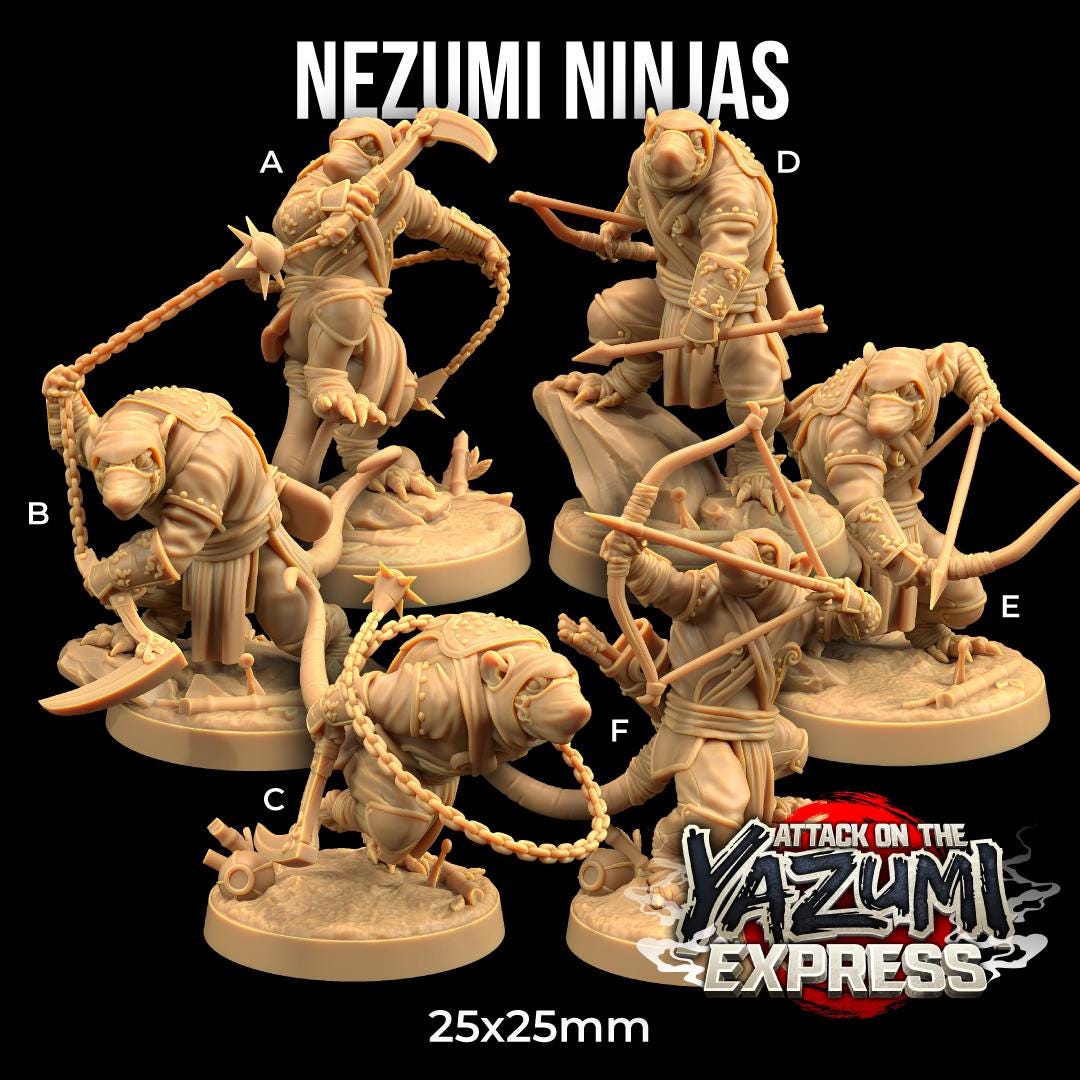Nezumi Ninjas Dnd Mini for Dungeons and Dragons Gift for DM Wargaming ...