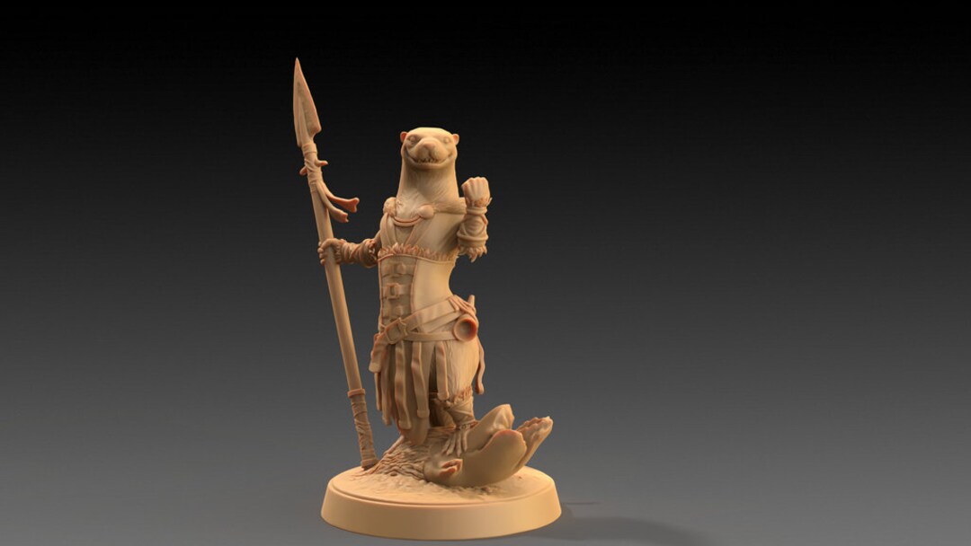 Pearl Otter Spearmaster Critterfolk the Dragon Trappers Lodge 32mm ...