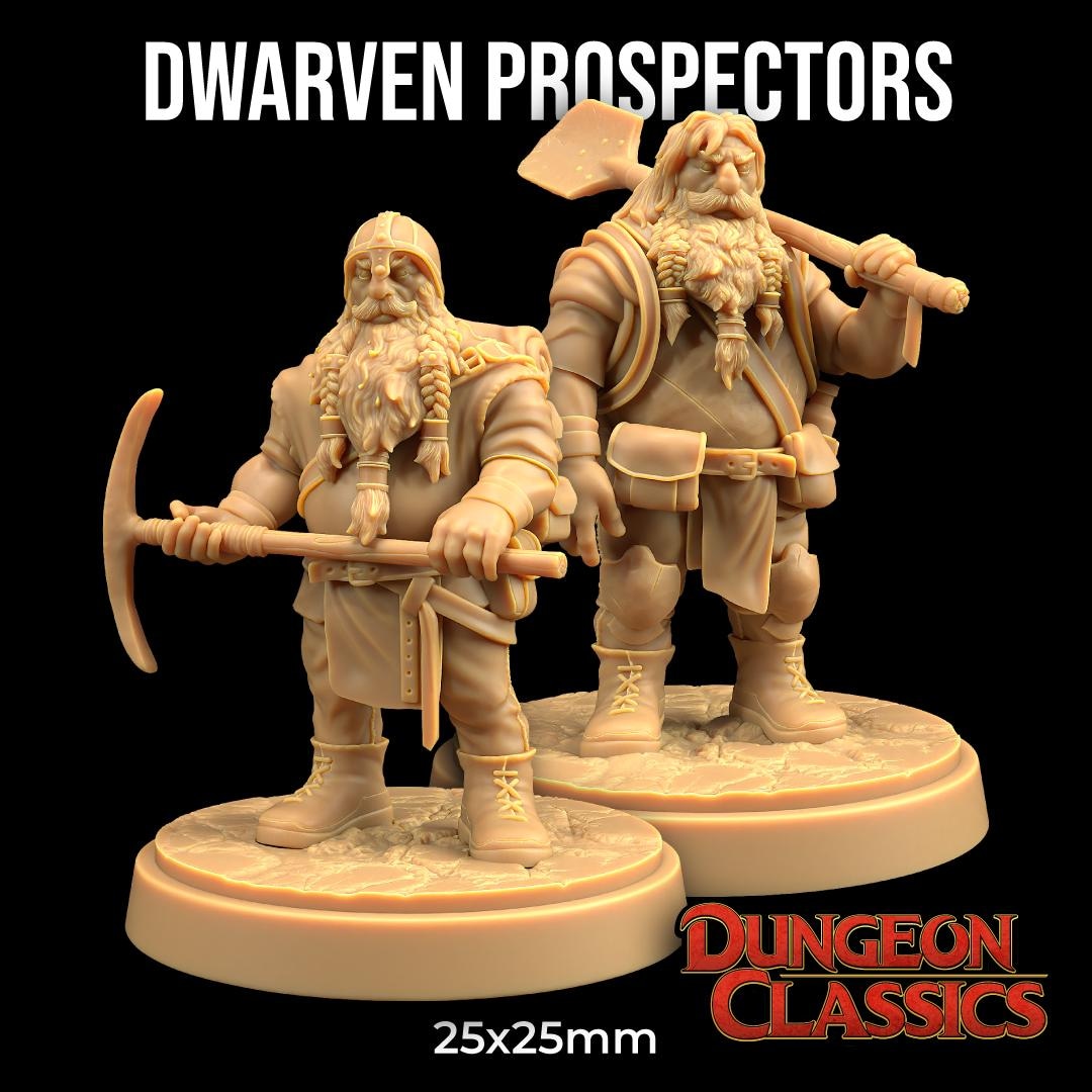 Dwarf Prospectors Dnd Mini for Dungeons and Dragons Gift for DM ...