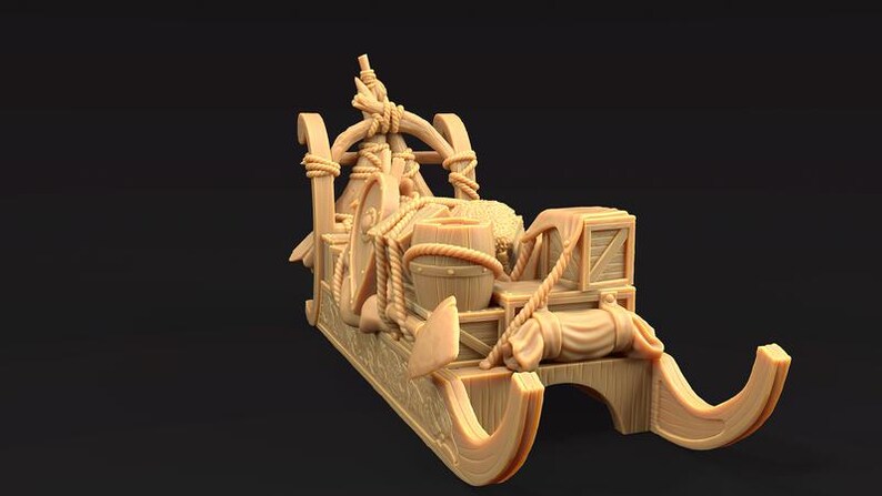 Dog Sled Snow Terrain Dnd Mini for Dungeons and Dragons Miniature TTRPG ...