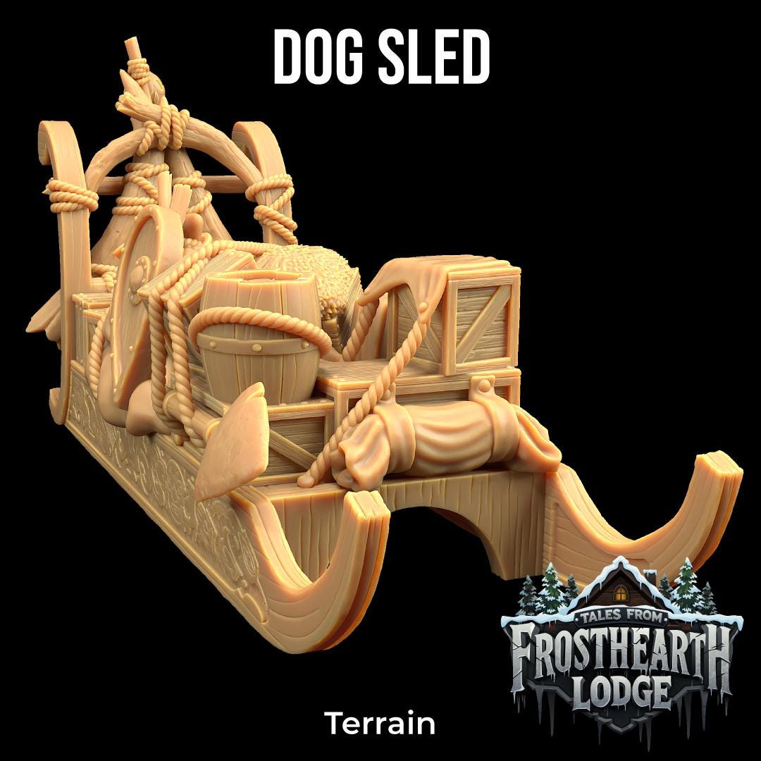 Dog Sled Snow Terrain Dnd Mini for Dungeons and Dragons Miniature TTRPG ...