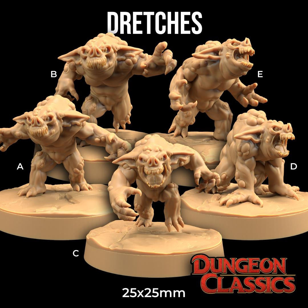 Dretch Fiend Demon Dnd Mini Dungeon Classic | the Dragon Trappers Lodge | 32mm Scale | Miniature ...