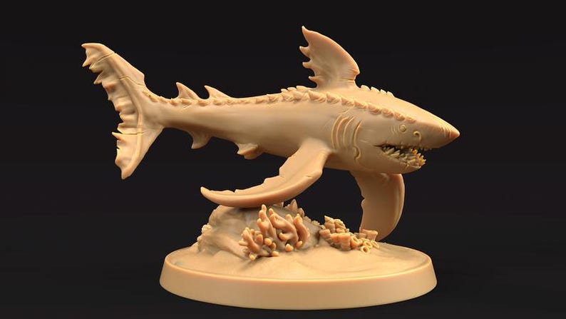 Hunter Shark Dnd Mini Classic Dungeons and Dragons Miniature TTRPG ...