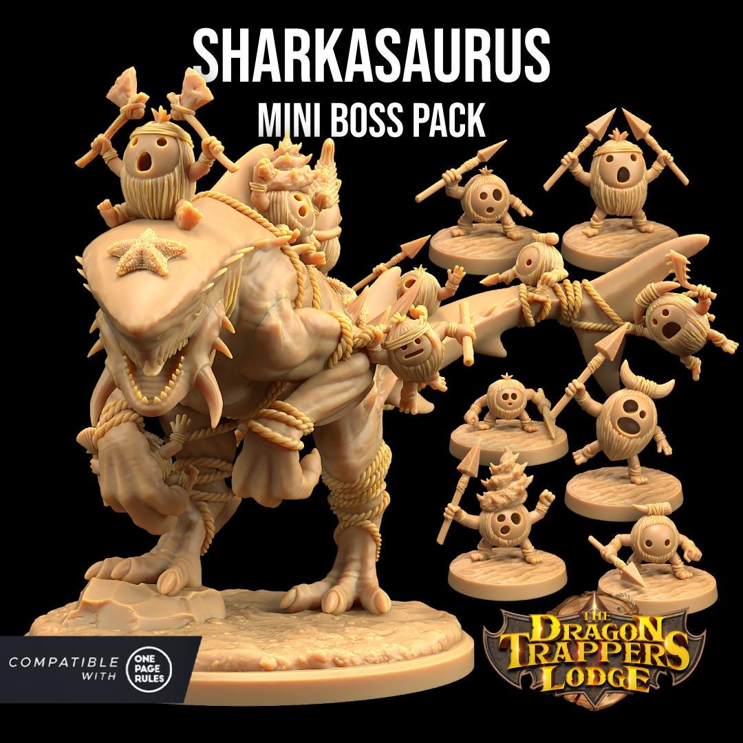 Sharkasaurus Kakamora Mini Boss Pack | the Dragon Trappers Lodge | 32mm ...