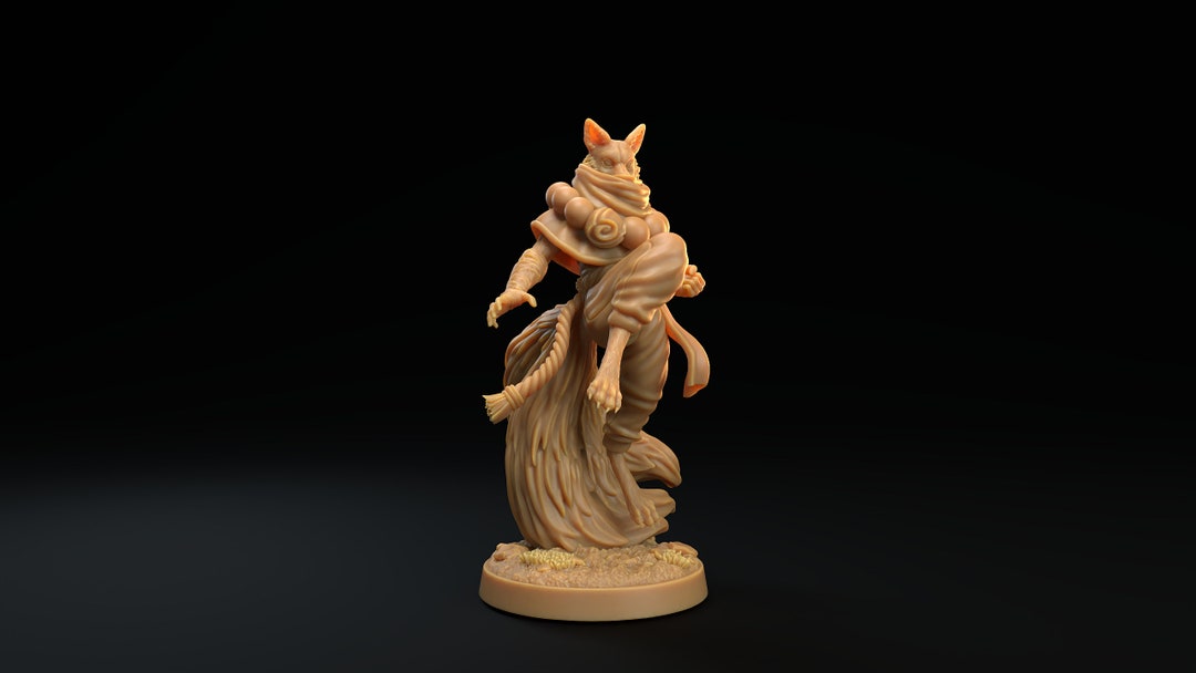 Kitsune Foxkin Monk the Dragon Trappers Lodge 32mm Scale Miniature 3D ...