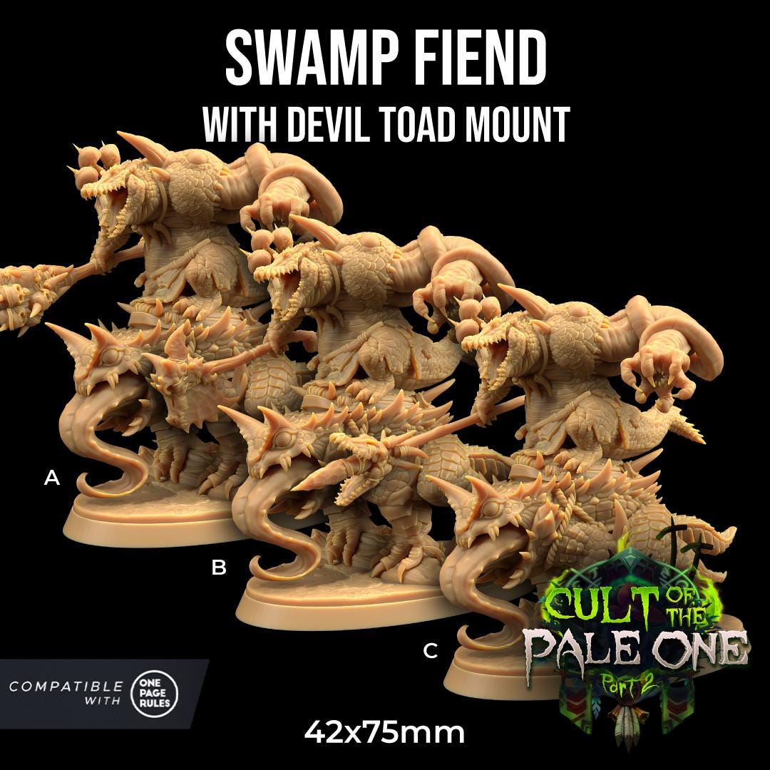 Swamp Fiend Devil Toad Mount Dnd Mini for Dungeons and Dragons Gift for ...