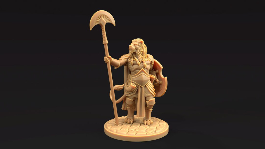 Aechelon Leonin Lion Tabaxi Warrior the Dragon Trappers Lodge 32mm ...