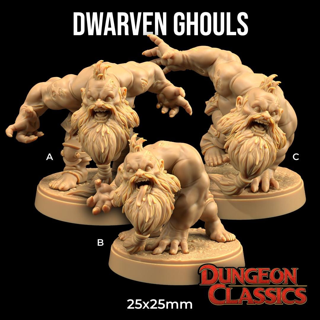Dwarven Ghoul Dnd Mini Classic Dwarf Dungeons and Dragons Miniature ...