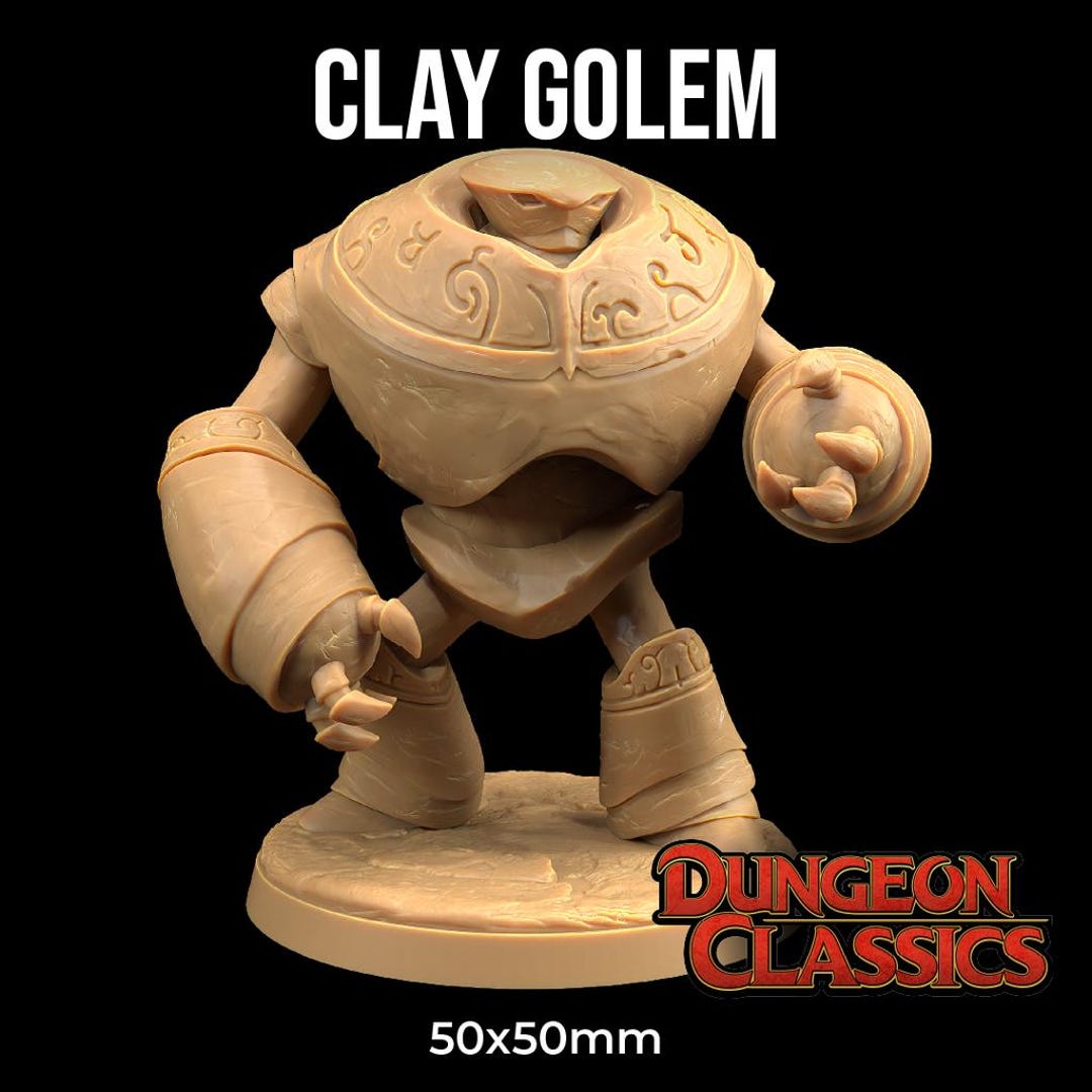 Clay Golem Dnd Mini Dungeon Classics | the Dragon Trappers Lodge | 32mm ...