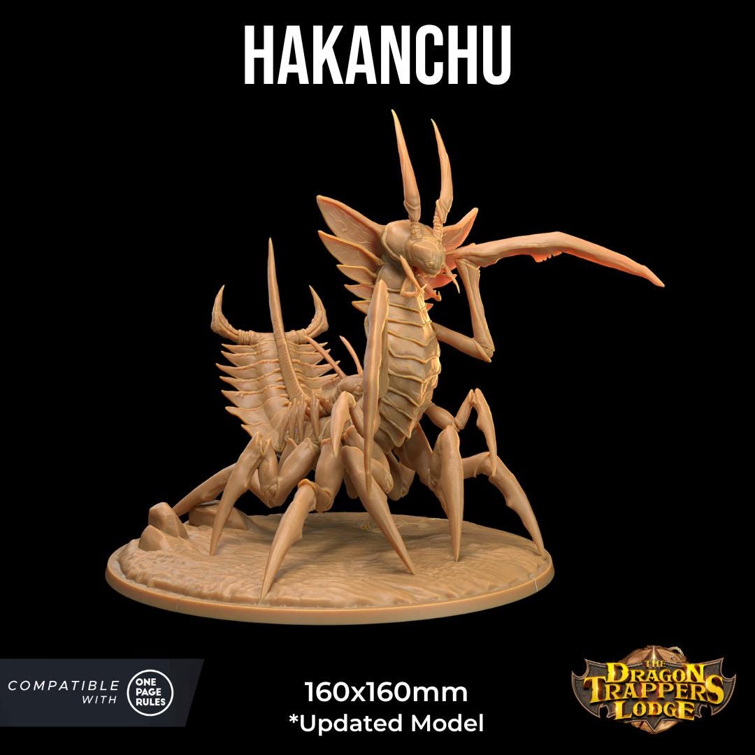 Hakanchu Insect Centipede Kaiju of the Rift | the Dragon Trappers Lodge |32mm Scale | Miniature ...