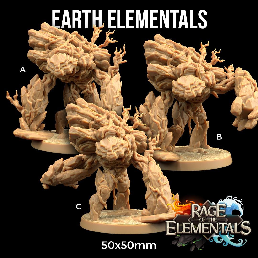 Earth Elemental Dnd Mini Rage of the Elementals | the Dragon Trappers ...
