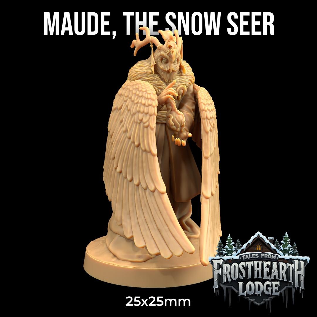 Maude the Snow Seer Owl Dnd Mini for Dungeons and Dragons Miniature ...