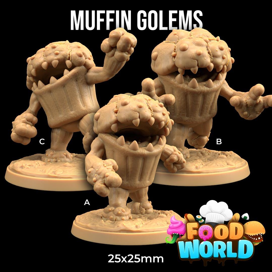 Muffin Golem Dnd Mini Cupcake Food World Dungeons and Dragons Miniature RPG Dragon Trappers ...
