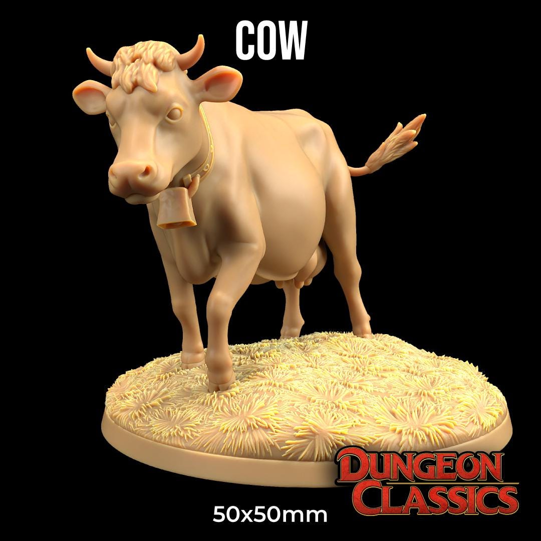 Cow Dnd Mini 3d Printed Dungeon Classics Mini | the Dragon Trappers ...