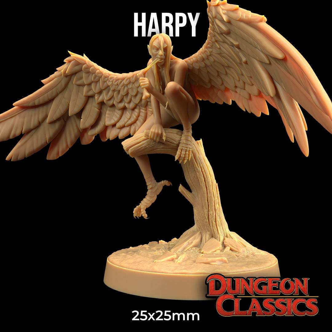 Harpy Dnd Mini for Dungeons and Dragons Gift for DM Wargaming RPG 3D ...