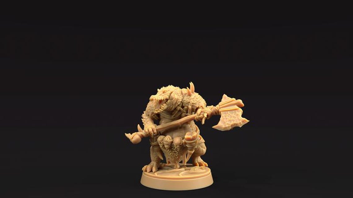 Mire Brute Lizardfolk Gatorfolk Dnd Mini for Dungeons and Dragons Gift ...