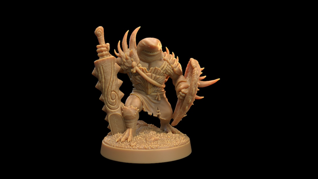 Shark Man Fighter Paladin Mage | the Dragon Trappers Lodge | 32mm Scale ...