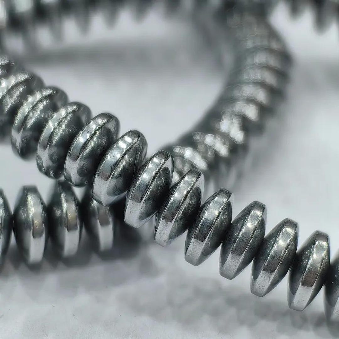 8 Mm Rondelle Cut Hematite Natural Stone - Etsy