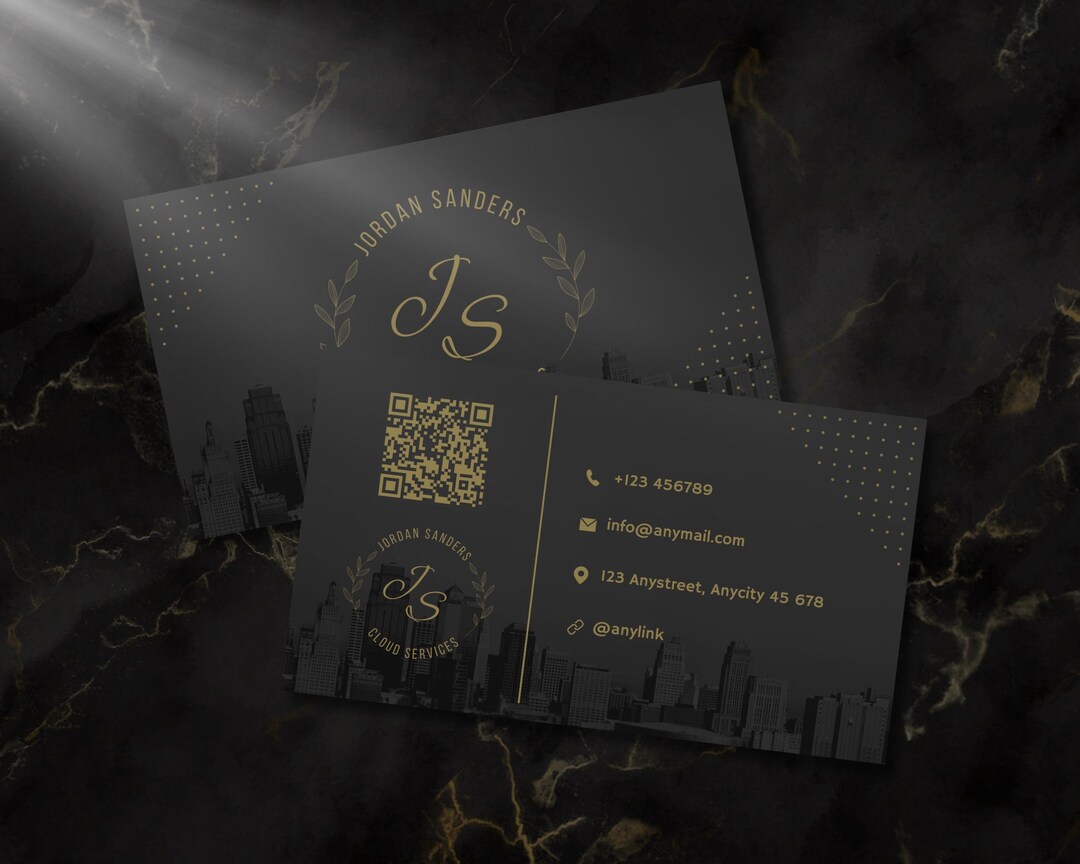 Business Card Design Template Qr Code Name Card Template Gold Business