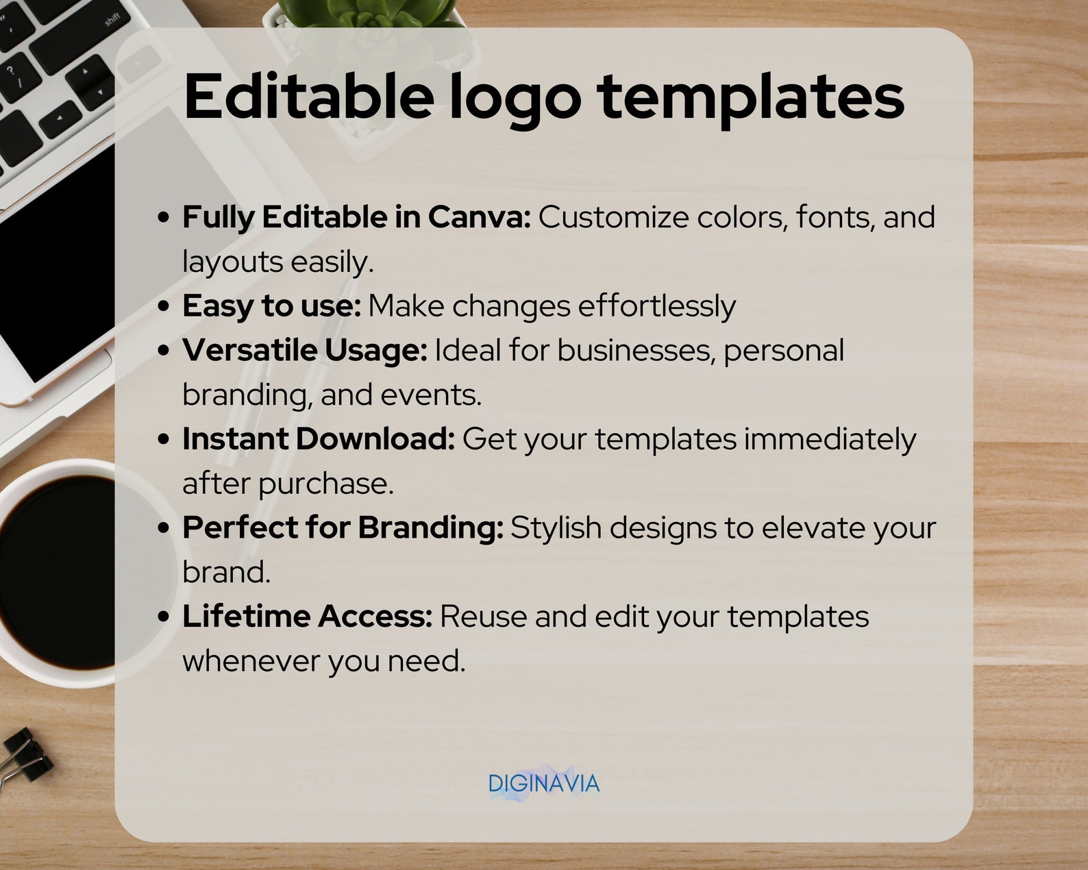 Editable Logo Design Template Black Canva Business Logo Gold ...