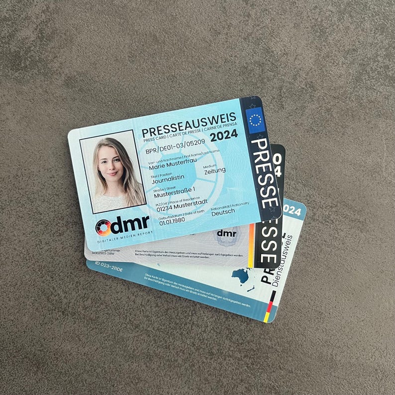 Press Card, Press, ID Card - Personalized, - 2025, Plastic Card, New ...