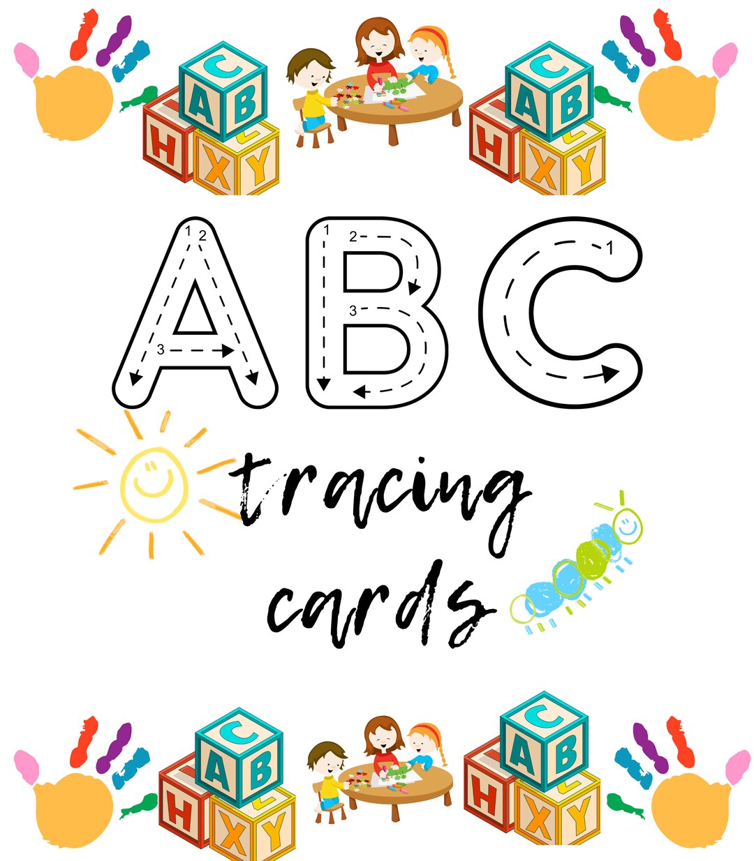 Digital Tracing Alphabet Cards for Kids - Etsy