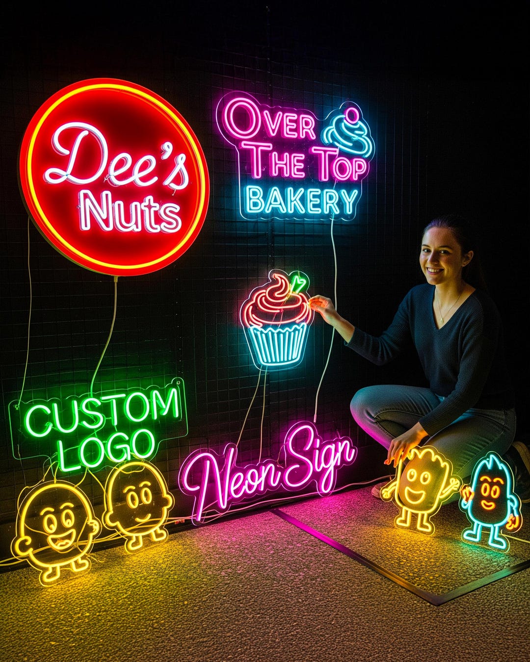 Custom Neon Business Logo Sign: Branding Lighting, Salon Wall Decor ...