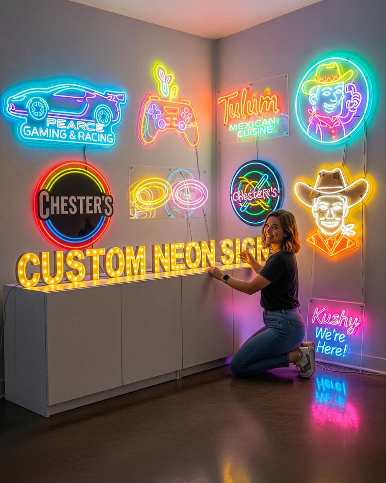 Custom Neon Logo Sign, Personalized LED Wall Decor - Etsy