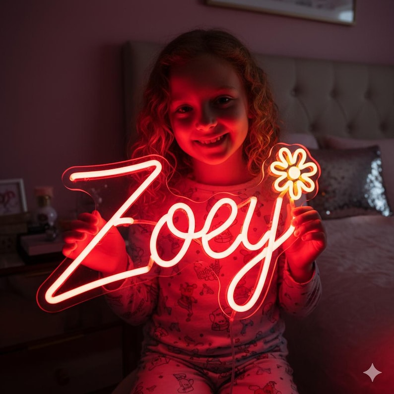 Personalized Kids Name Neon Sign | Custom LED Nursery Decor - Etsy