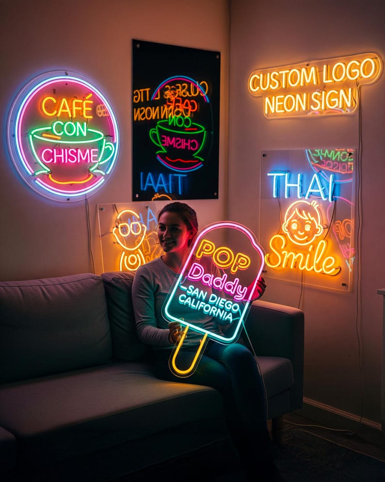 Custom Neon Logo Sign, Personalized LED Wall Decor - Etsy