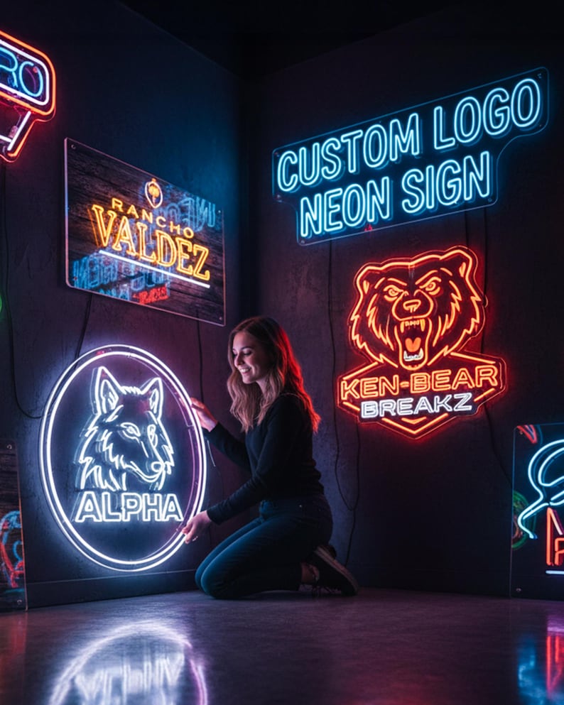 Custom Business Neon Sign – Personalized LED Logo Light for Shop Salon ...