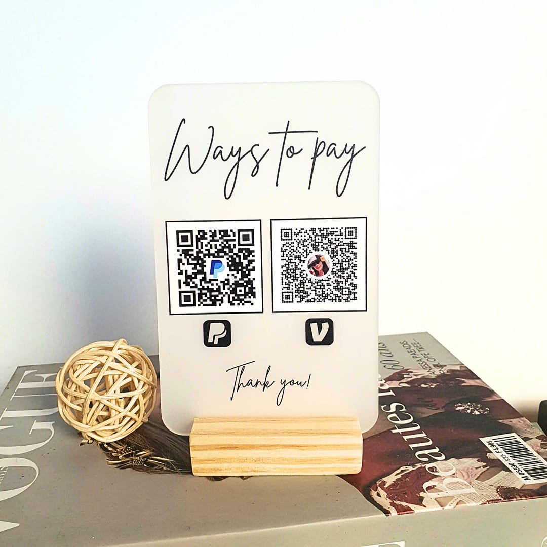 Multi QR Code Business Sign Social Media Sign Payment Sign Scan to Pay ...