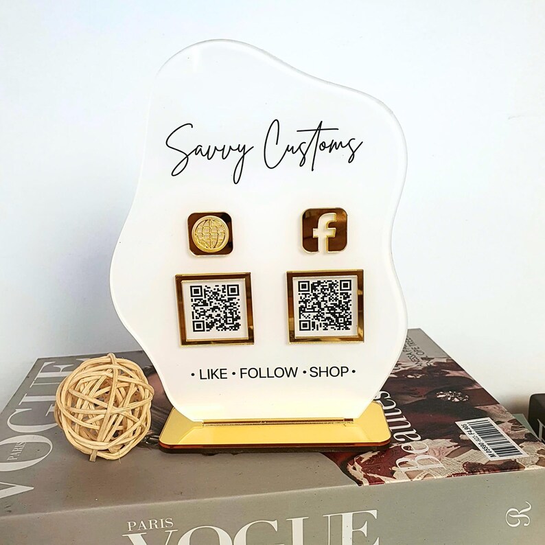 Custom Acrylic QR Code Sign: Business Social Media, Payment Options - Etsy