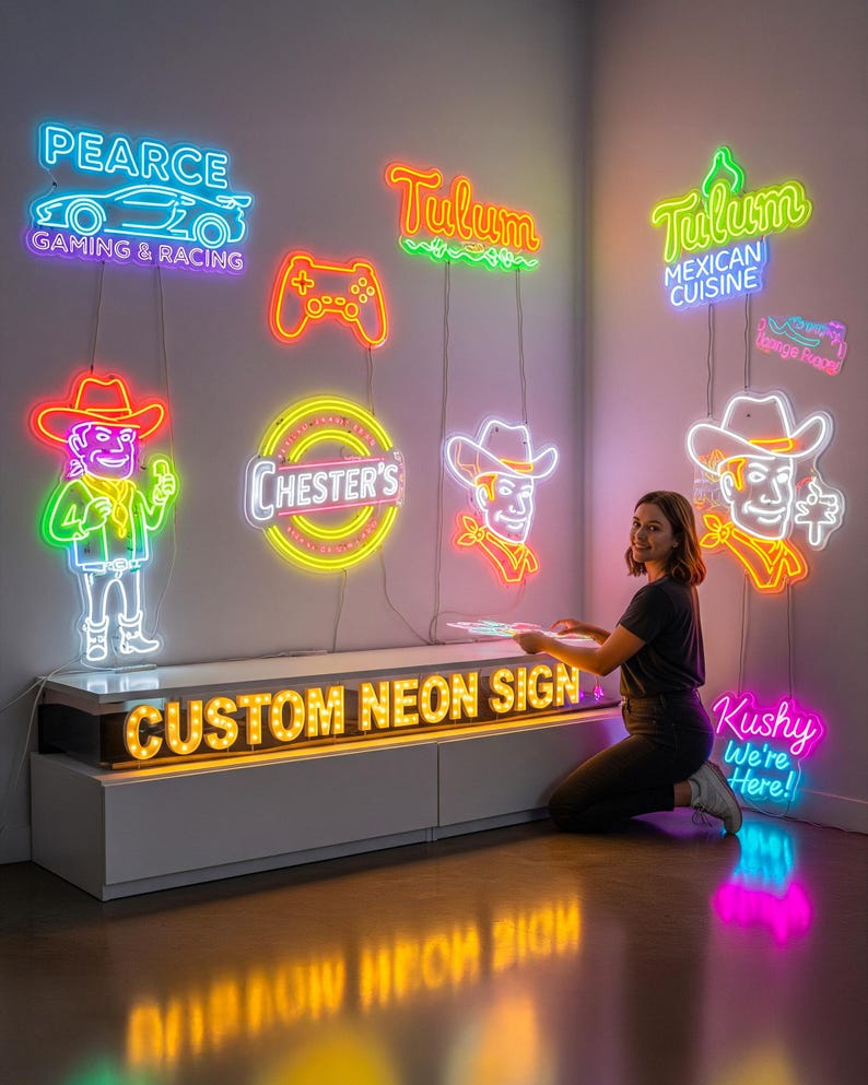 Custom Neon Logo Sign, Personalized LED Wall Decor - Etsy