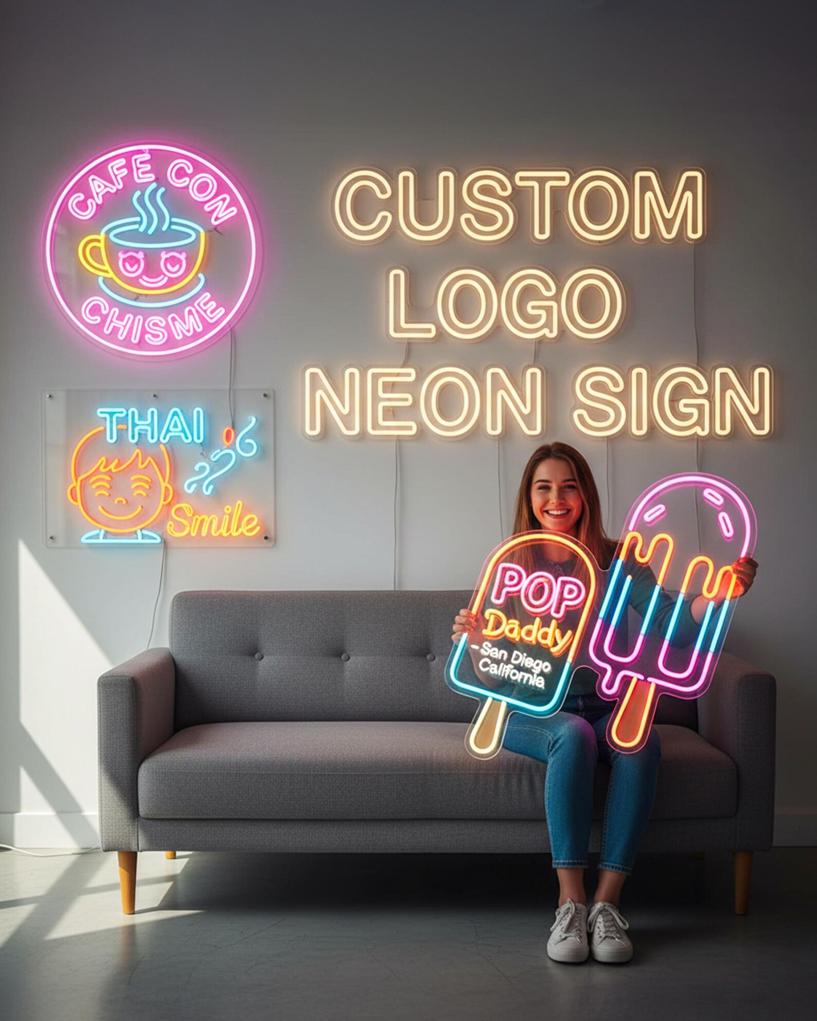 Custom Neon Logo Sign, Personalized LED Wall Decor - Etsy